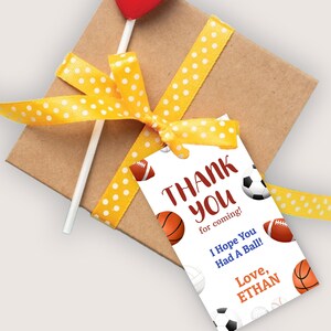 Sports Favor Tags Sports Thank You Tags Sports Birthday Party Tags ...