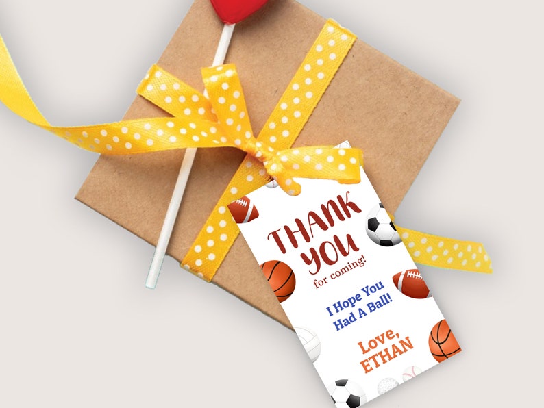 Sports Favor Tags Sports Thank You Tags Sports Birthday Party - Etsy