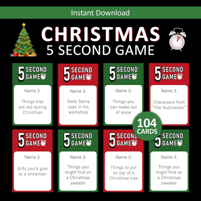 Christmas 5 Second Game Christmas Games Christmas Party Games Christmas ...