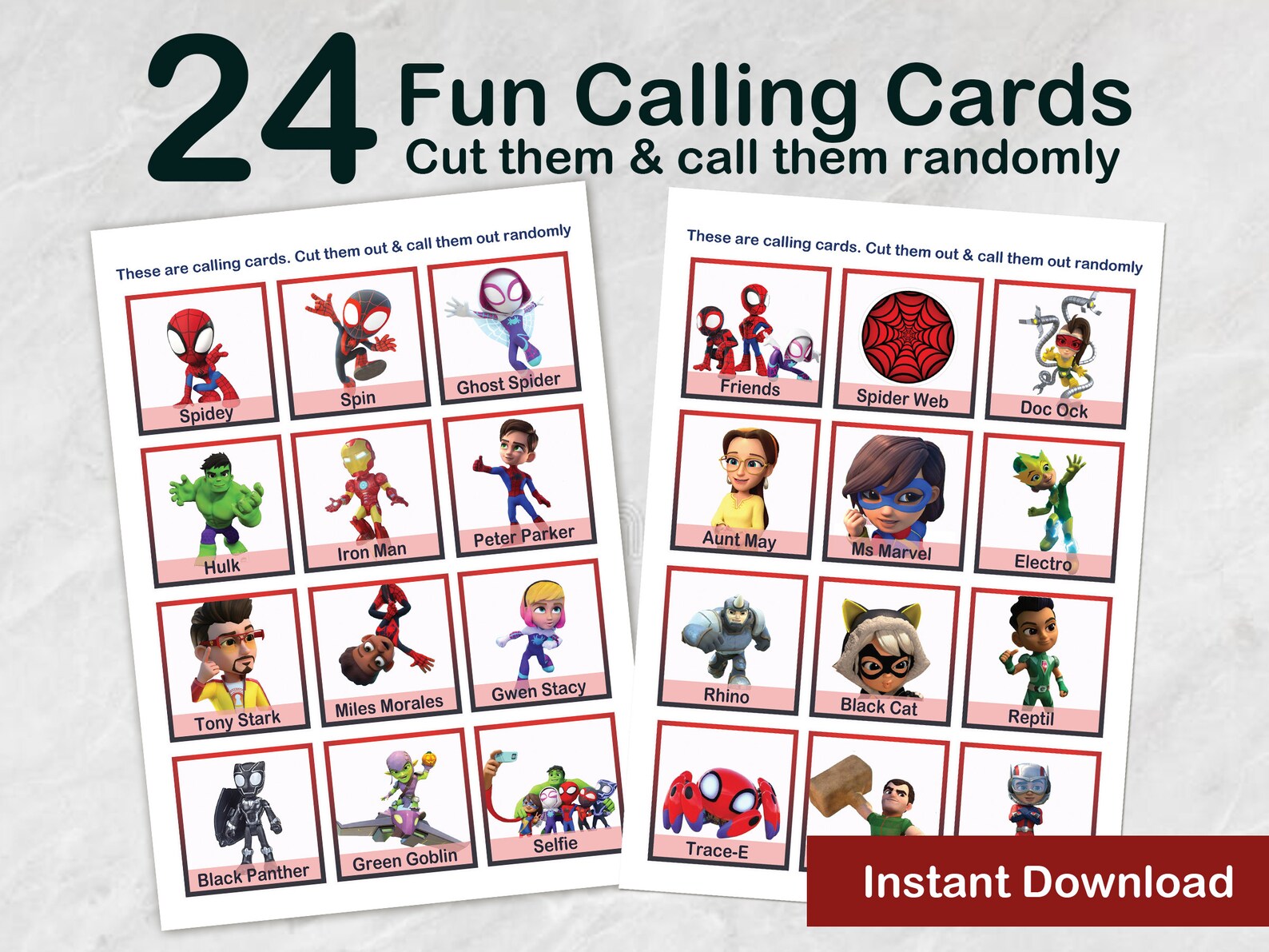 Spidey and His Amazing Friends Bingo Game 20 Cards Spidey - Etsy UK
