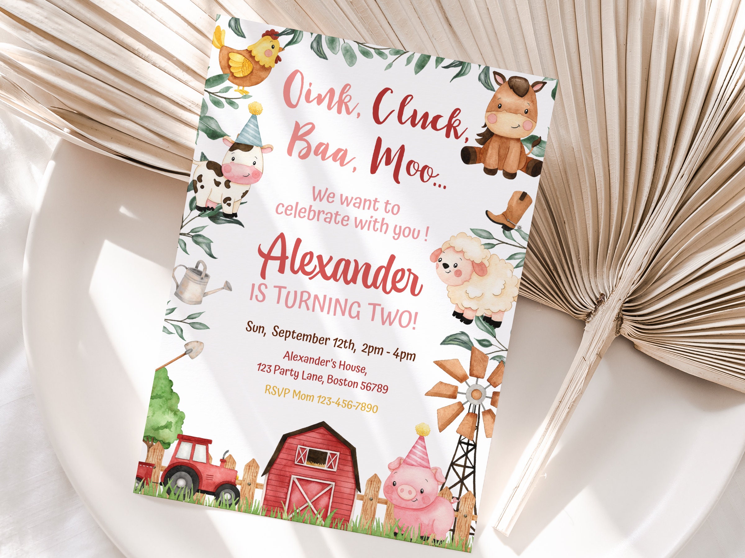 Editable Barnyard Animals Birthday Invitation Barn Animals - Etsy