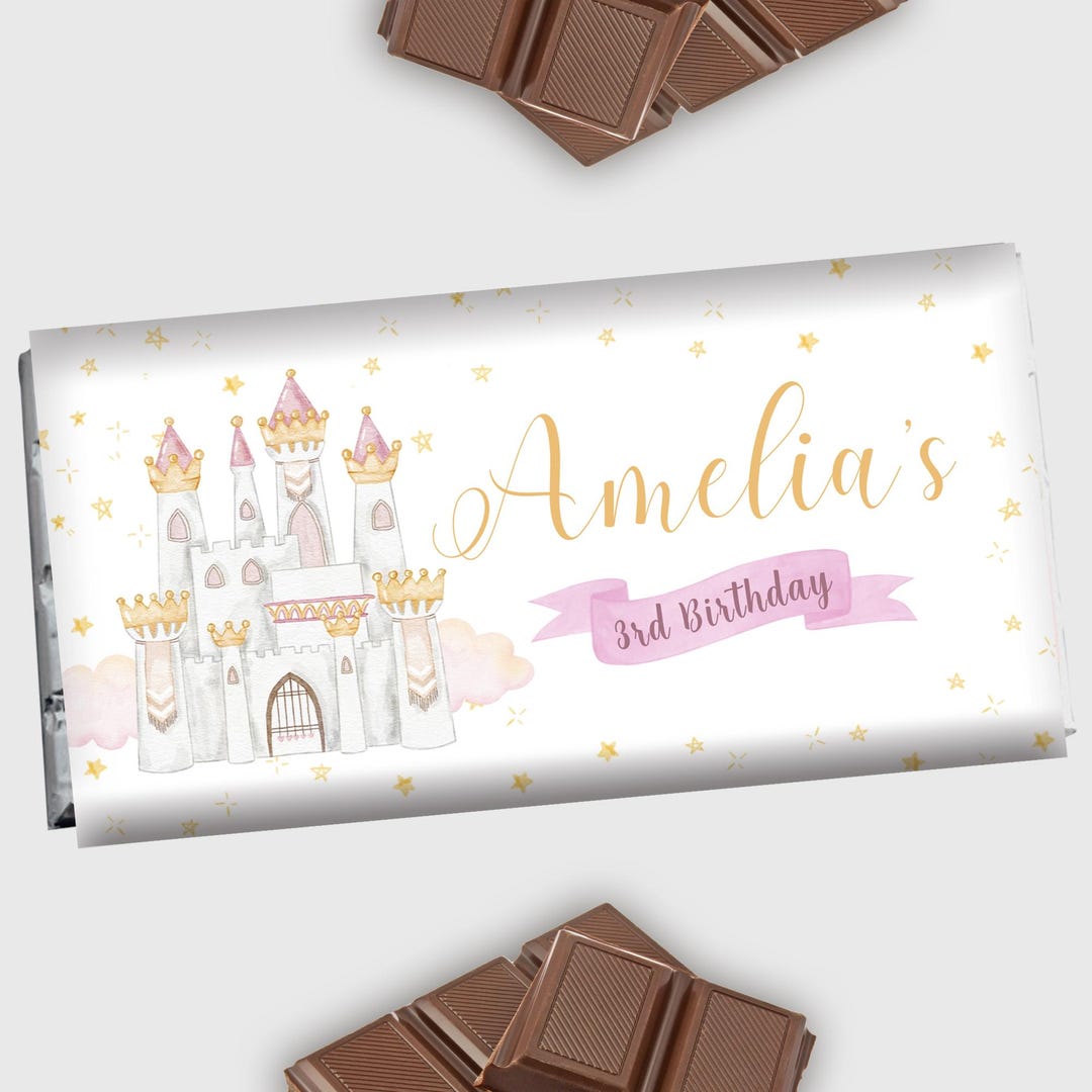 Princess Chocolate Label Princess Candy Bar Wrapper Princesses Birthday ...