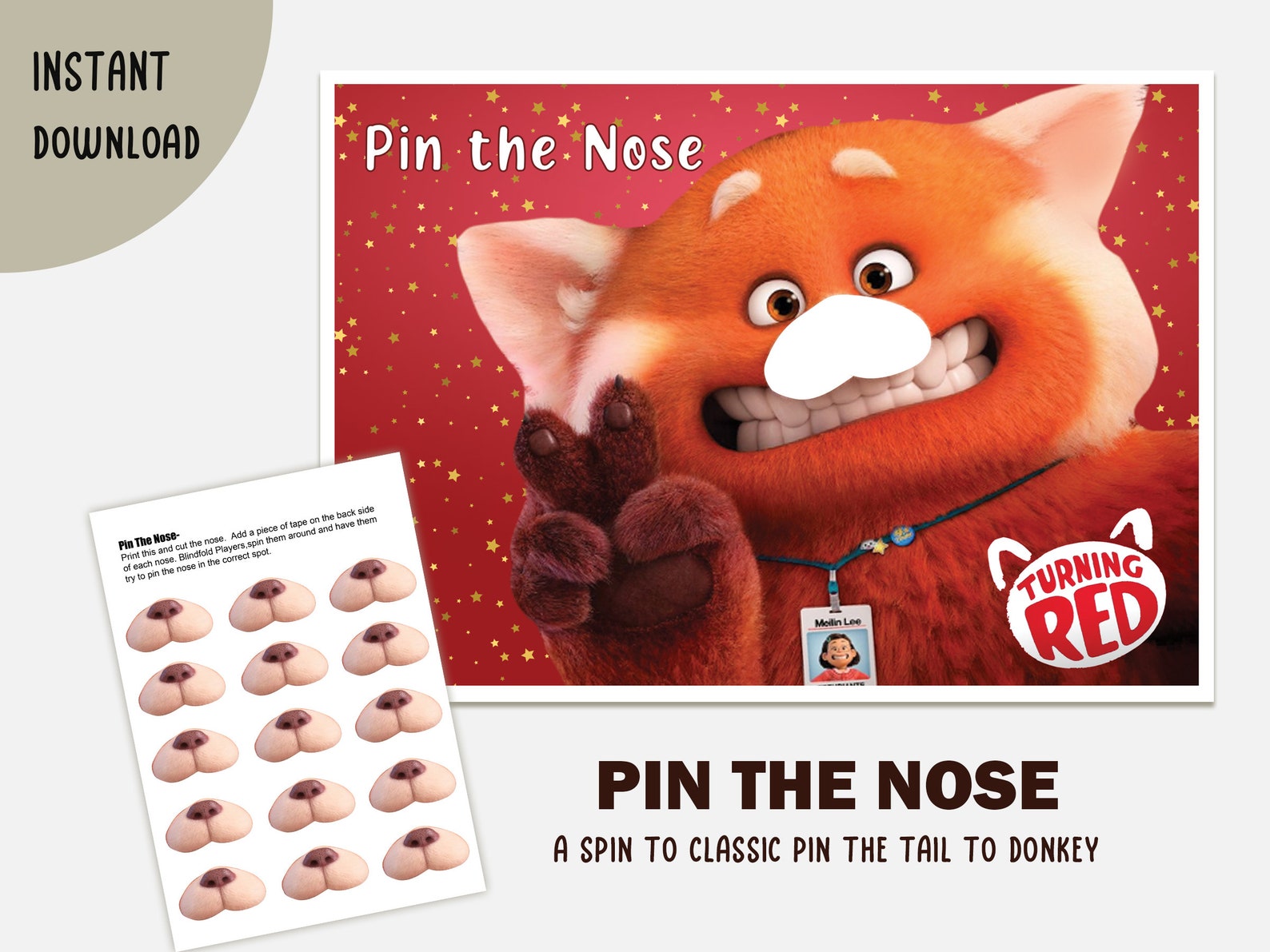 Turning Red Pin the Tail Turning Red Birthday Party Games - Etsy