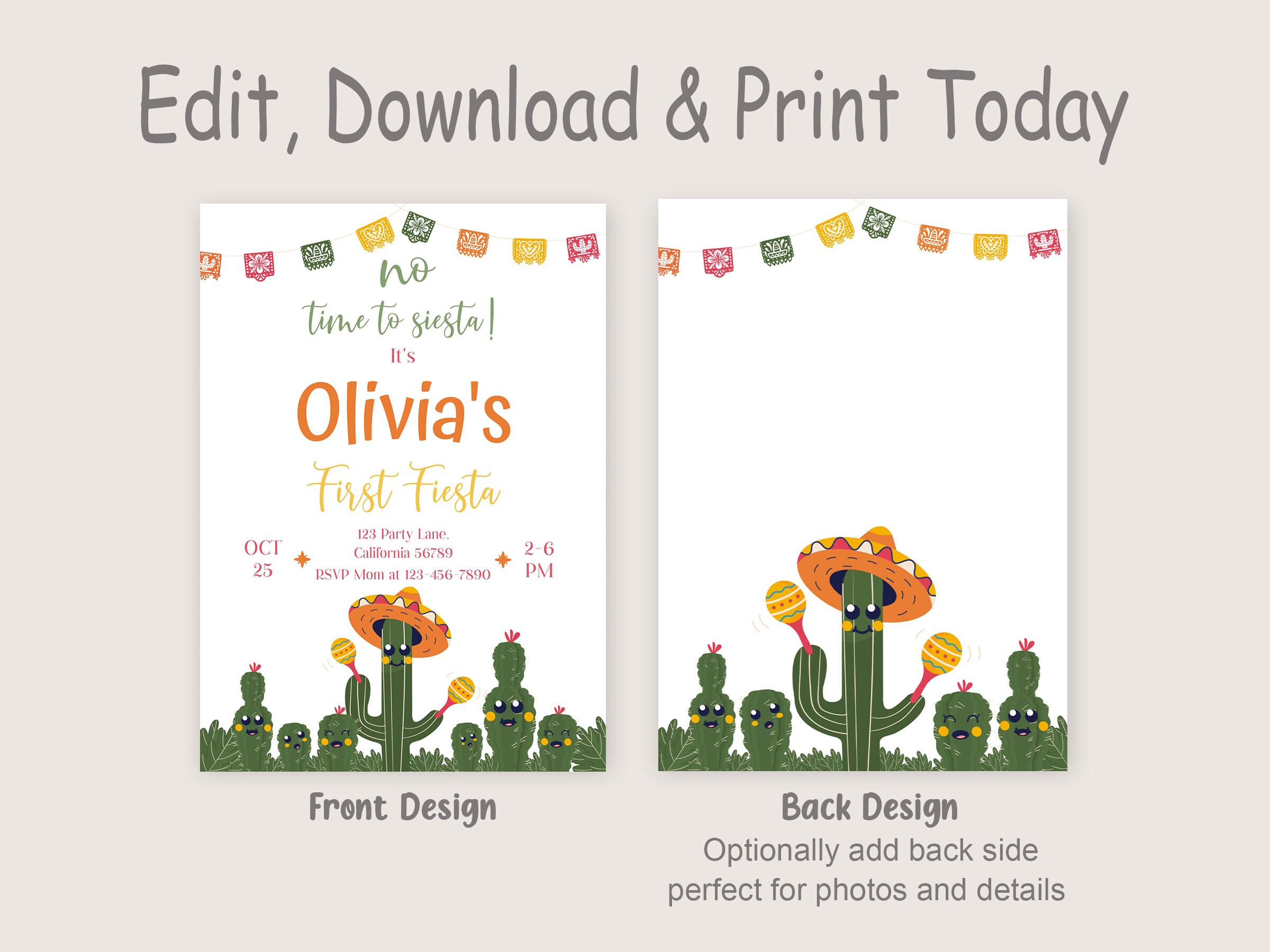 First Fiesta Birthday Invitation First Fiesta Invitation First - Etsy