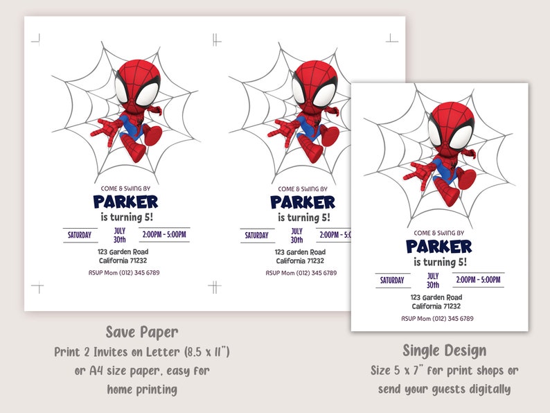 Spidey Invitation Spidey and His Amazing Friends Birthday - Etsy UK