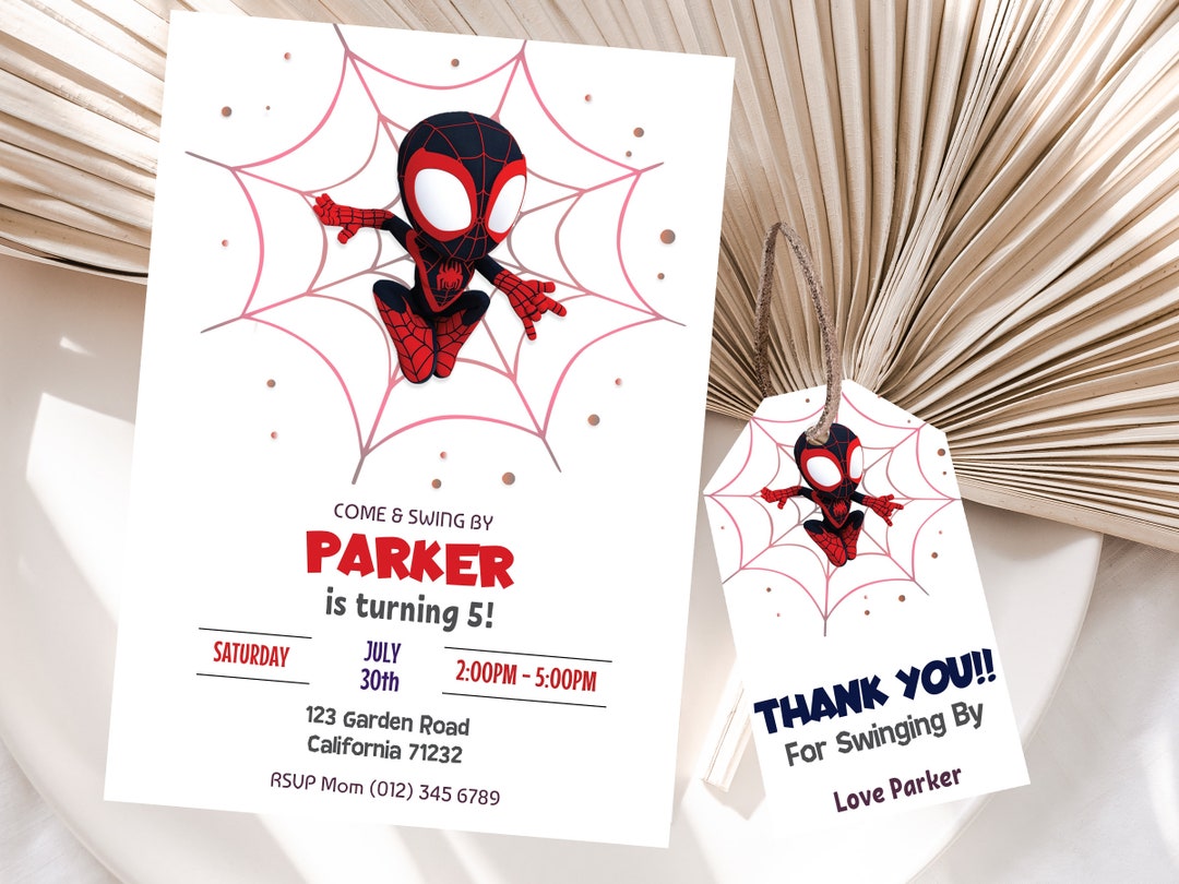 Miles Morales Birthday Invitation Spidey and His Amazing Friends ...
