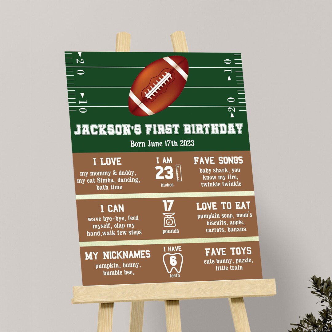 Football Milestone Poster Football Milestone Board First Year Down ...