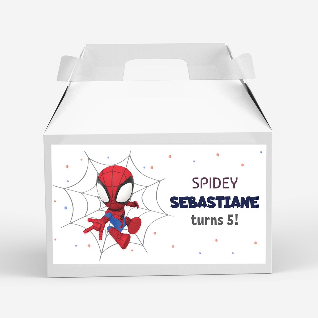 Spidey and His Amazing Friends Box Label Spidey Gabel Box Peter Parker ...