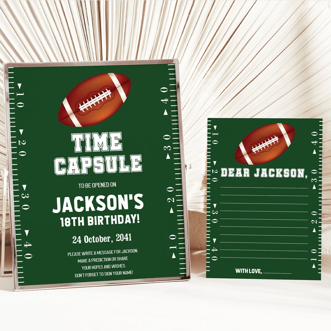 Football Time Capsule Football Time Capsule Card First Year Down Time ...