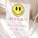 Girl Birthday Invitation Smiley Face Invitation Girl Birthday Party ...
