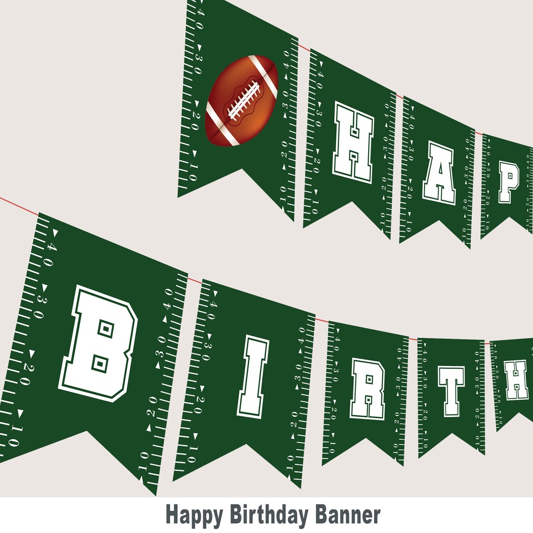 Football Birthday Banner Football Decoration First Year Down Bunting ...