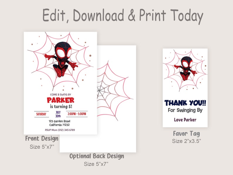 Miles Morales Birthday Invitation Spidey and His Amazing - Etsy