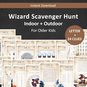 Wizard Scavenger Hunt for Older Kids Witches Birthday Treasure Hunt ...