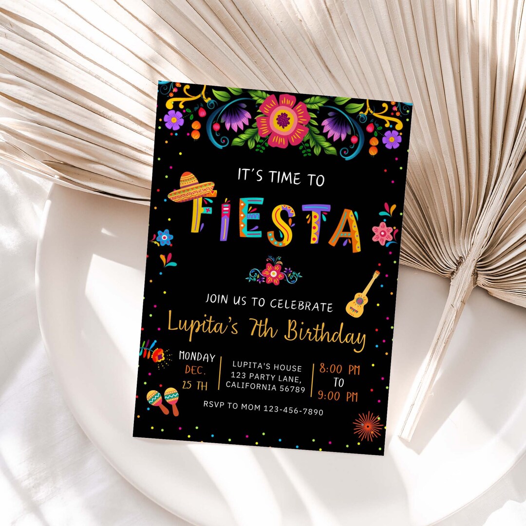 Fiesta Birthday Invitation Mexican Fiesta Invitation My First Fiesta ...