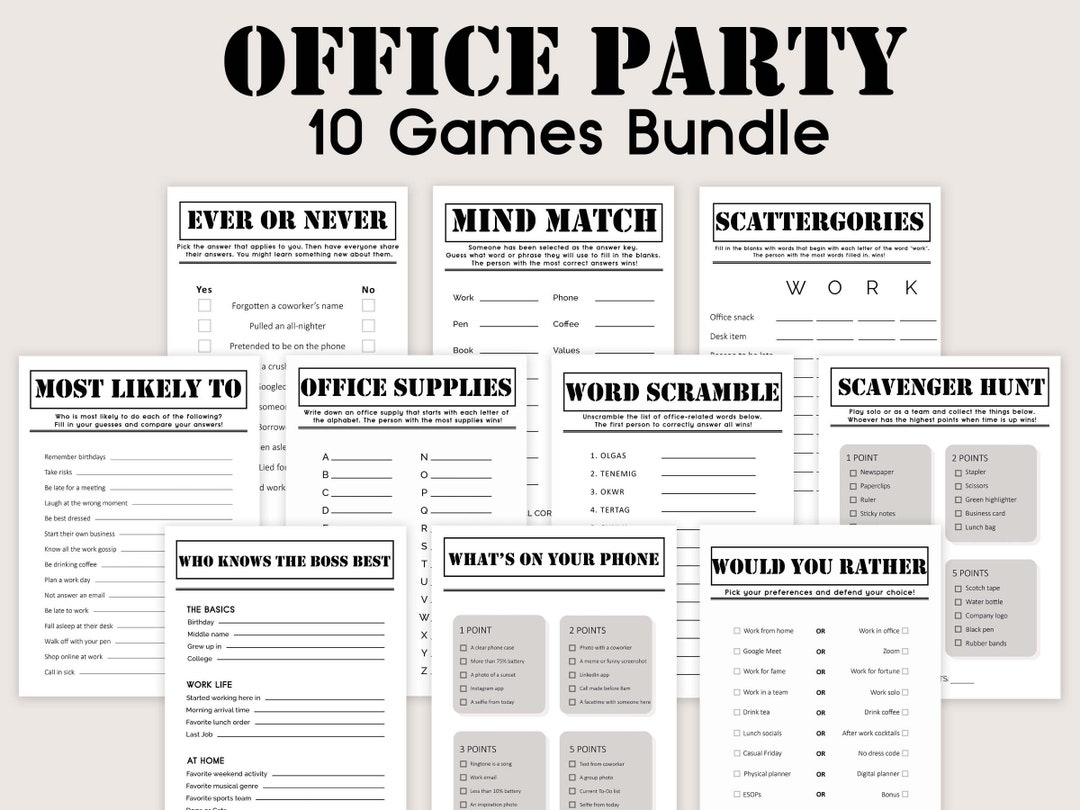 Office Party Games Games for Work Team Building Icebreaker Games Happy ...