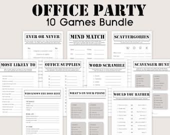 Office Party Games Bundle Printable Games for Team Building Icebreaker ...