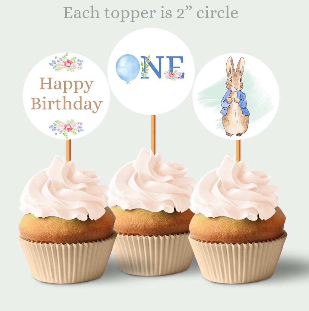 Peter Rabbit Cupcake Toppers Bunny Cake Topper Flopsy Bunny First ...