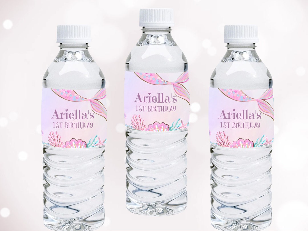 Mermaid Water Bottle Labels Mermaid Party Water Bottle Wrapper Mermaid ...