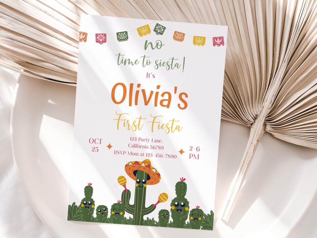 First Fiesta Birthday Invitation First Fiesta Invitation First Fiesta ...