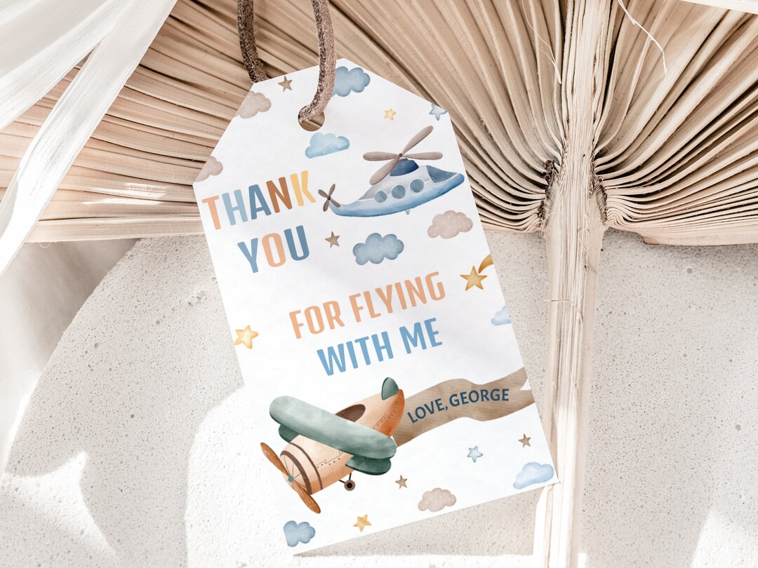 Airplane Favor Tags Airplane Birthday Party Thank You Tags Airplane ...