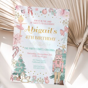 Nutcracker Birthday Invitation Pink Nutcracker Party - Etsy