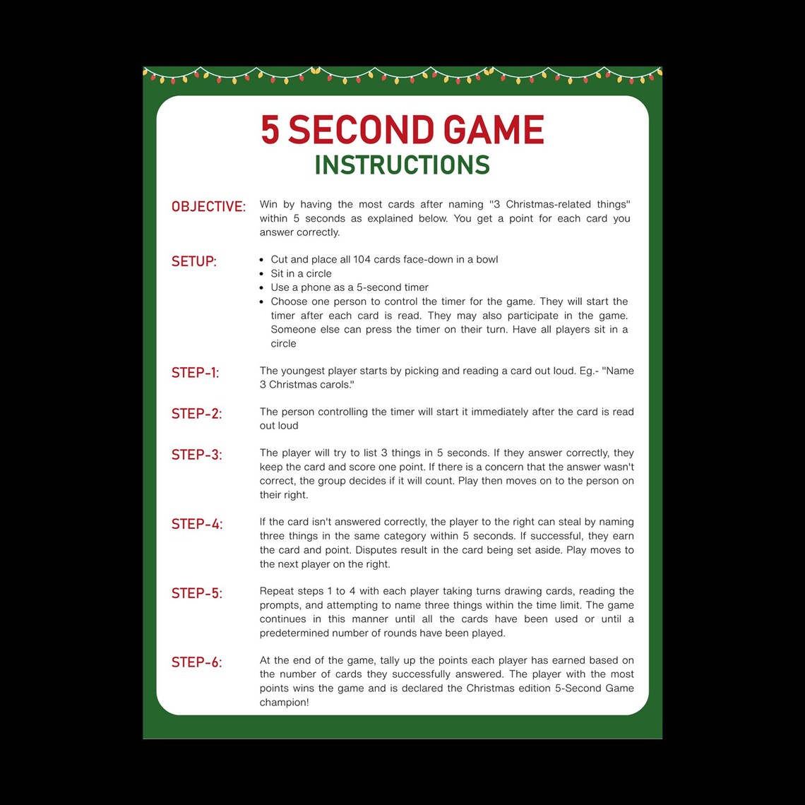 Christmas 5 Second Game Christmas Games Christmas Party Games Christmas ...