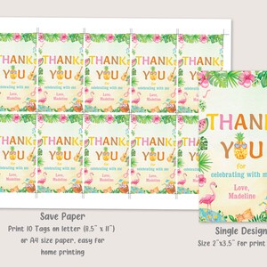 Luau Thank You Tags Hawaiian Party Favor Tags Aloha Gift Tags Tropical ...