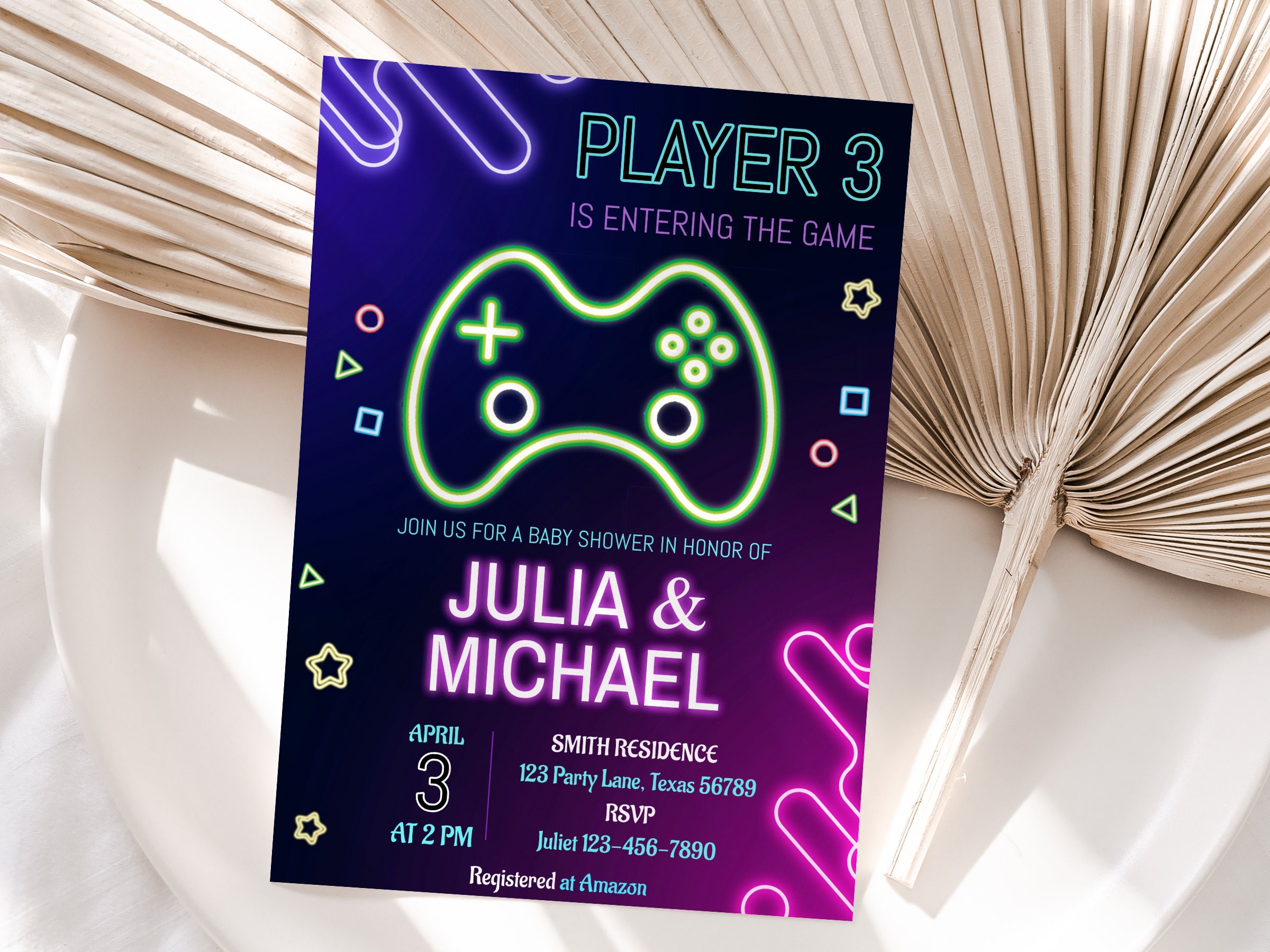 Video Game Baby Shower Invitation Gaming Boy Baby Shower - Etsy