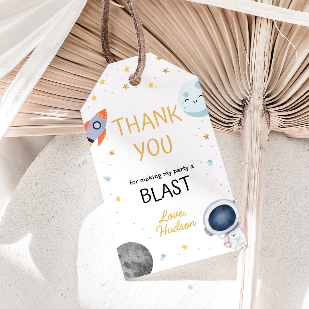 First Trip Around the Sun Thank You Tags Space Favor Tag Astronaut ...