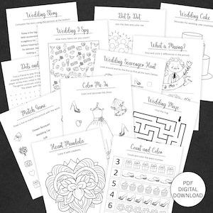 Kids Wedding Activity Pack Wedding Activity Book Coloring Book for Kids ...