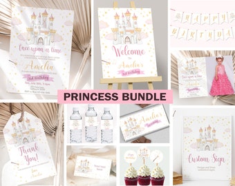 Princess Birthday Invitation Bundle Princess Invitation Princess Party ...