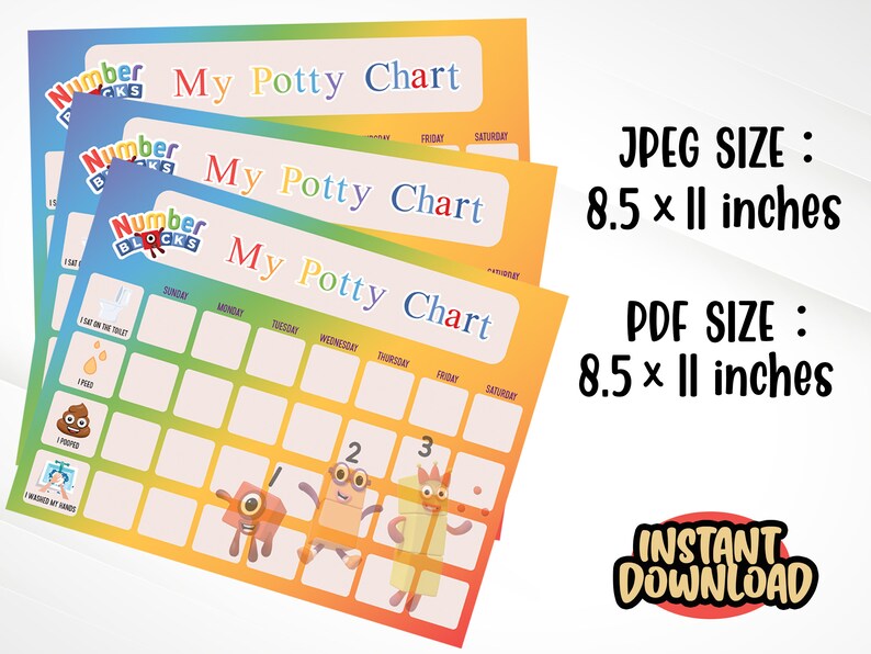 Numberblocks Potty Training Chart Numberblocks Toddler - Etsy Ireland