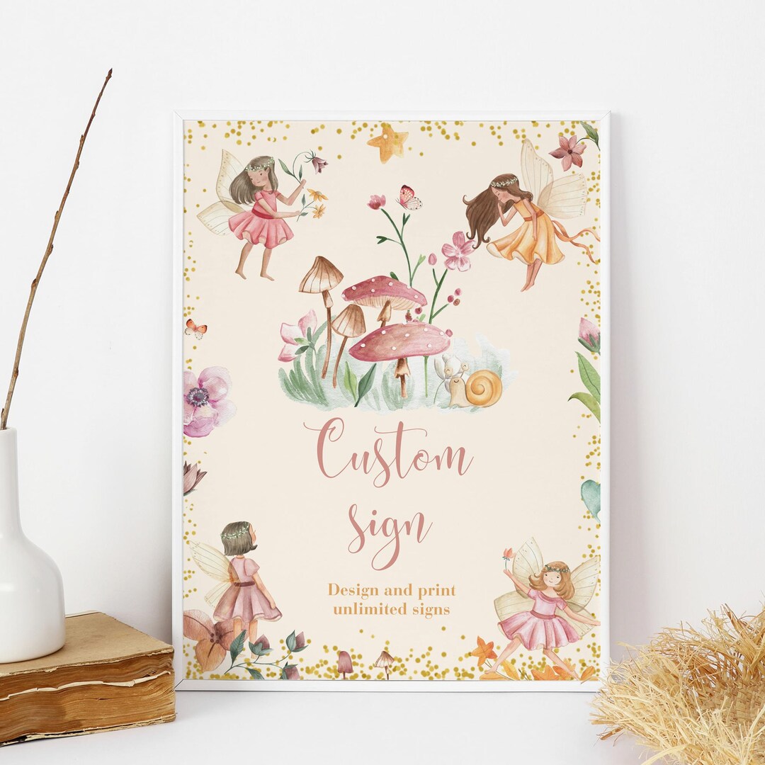 Editable Fairy Custom Sign Template Enchanted Forest Garden ...