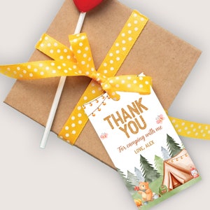 Camp Birthday Favor Tags Camping Thank You Tags Camping Theme - Etsy