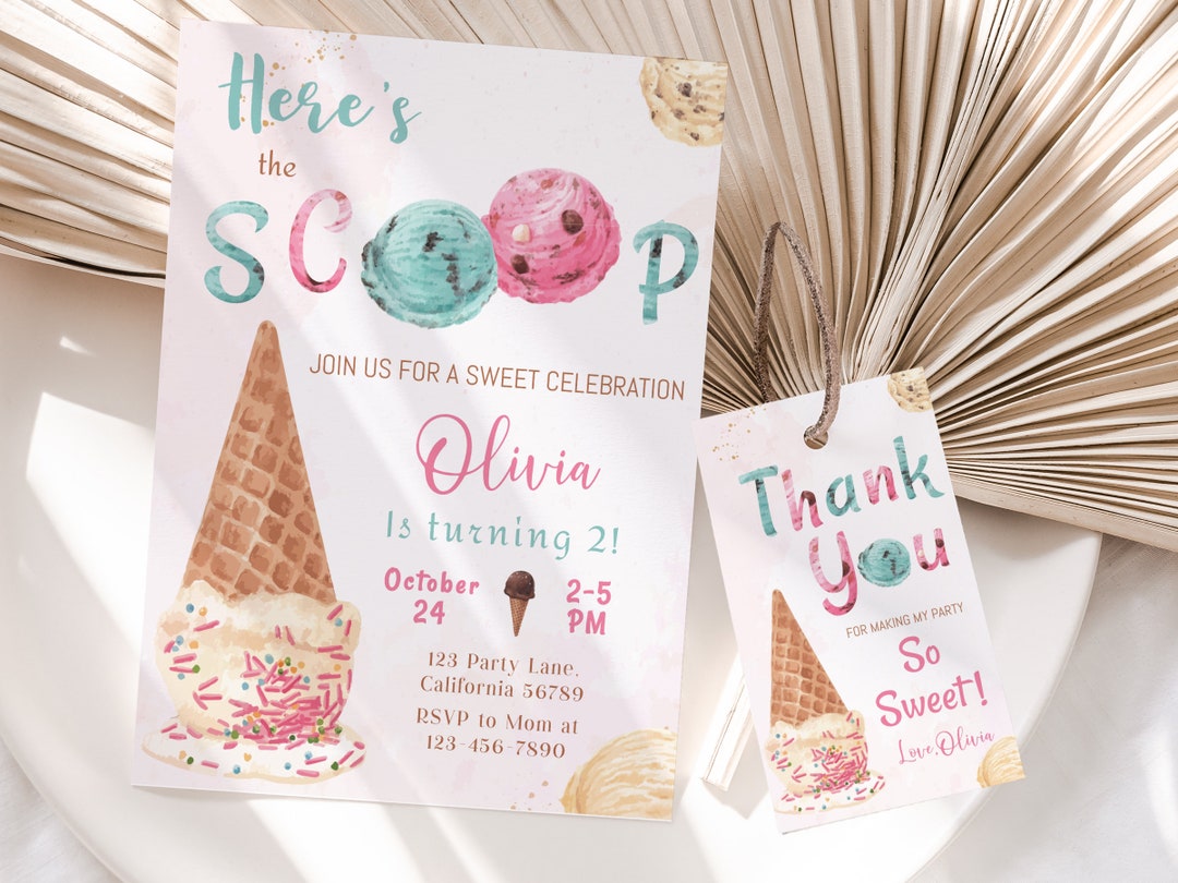 Ice Cream Birthday Invitation Ice Cream Party Invitation Heres the ...