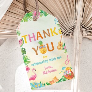 Luau Thank You Tags Hawaiian Party Favor Tags Aloha Gift Tags Tropical ...