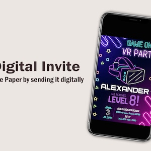 VR Invitation VR Party Invite VR Birthday Invite Virtual Reality ...