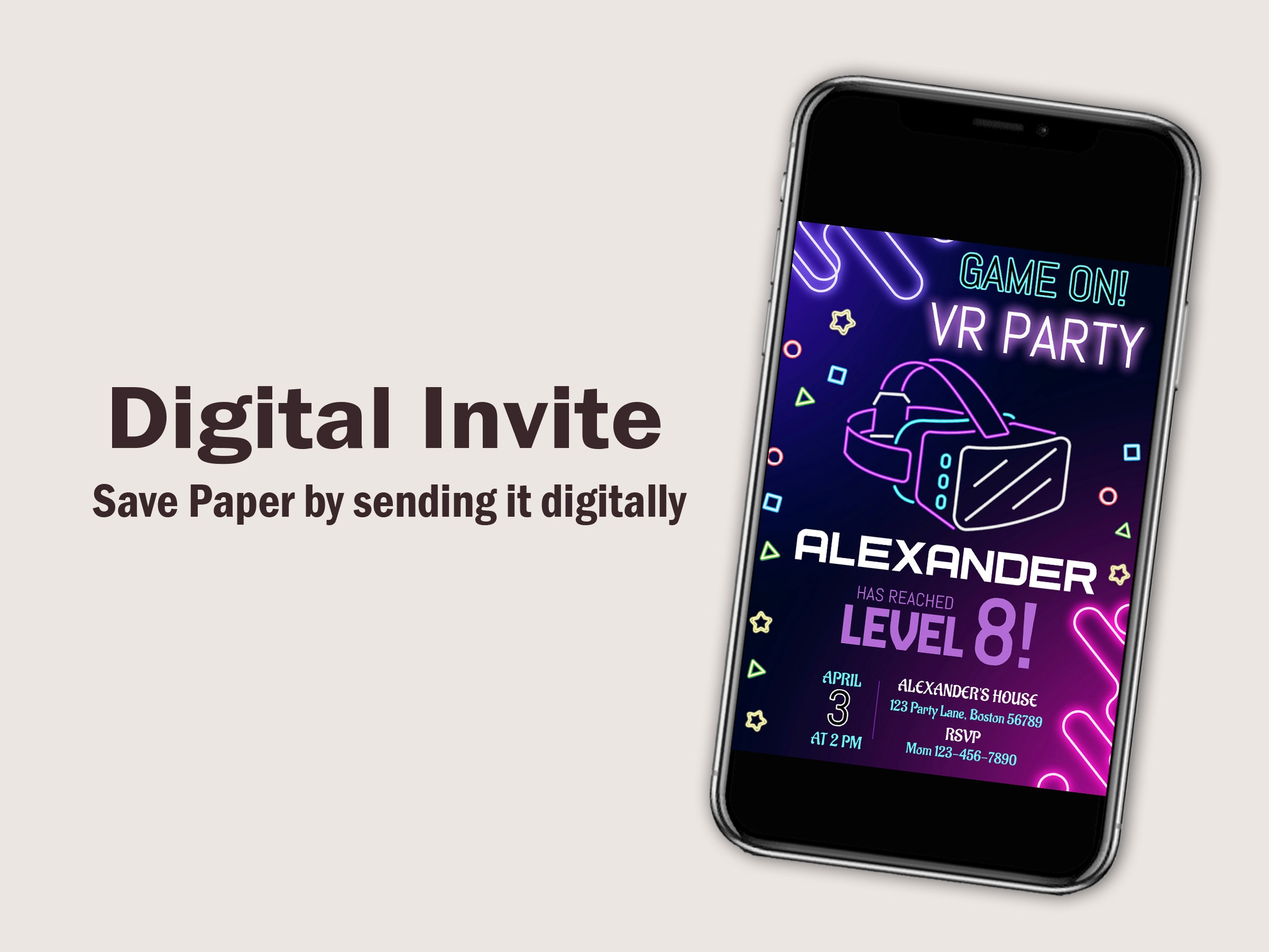 VR Invitation VR Party Invite VR Birthday Invite Virtual - Etsy