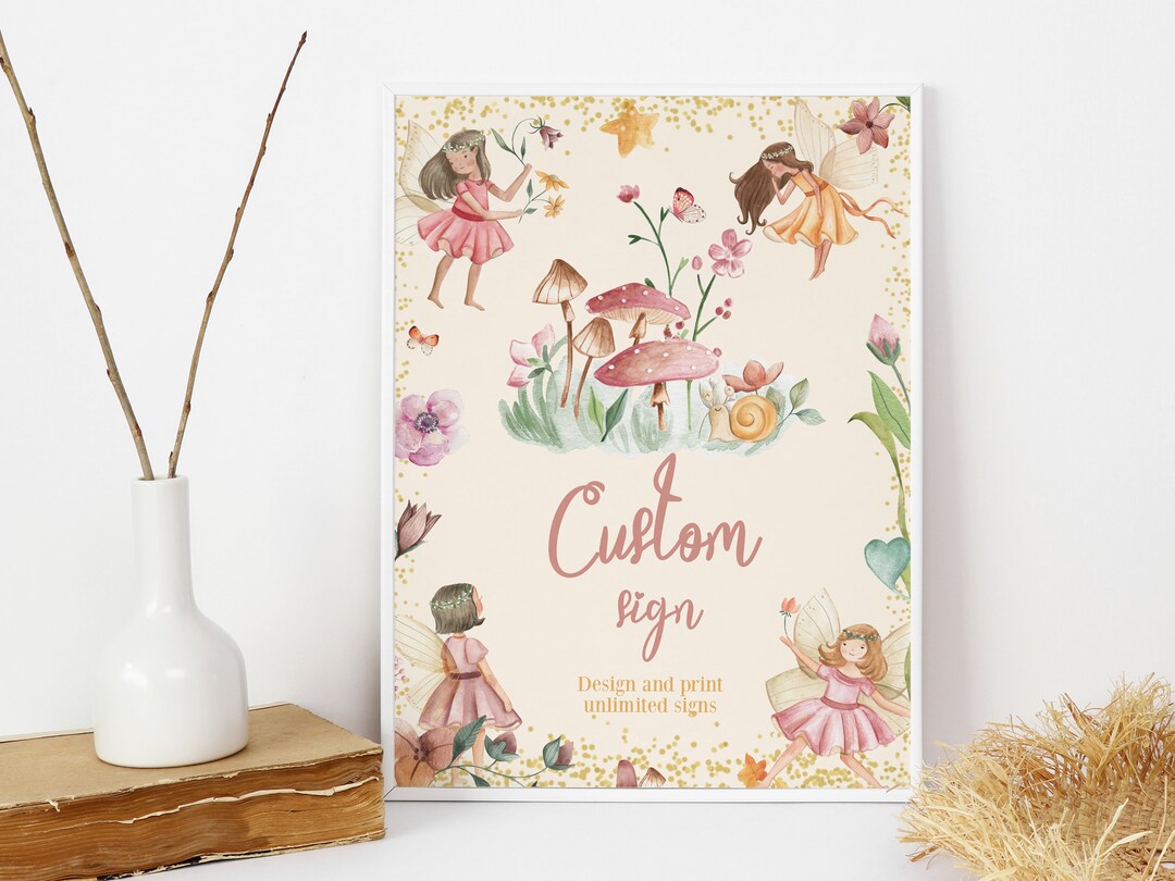 Editable Fairy Custom Sign Template Enchanted Forest Garden ...