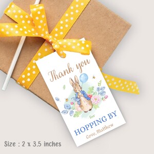 Peter Rabbit Thank You Tags Bunny Party Favors First Birthday Favor ...