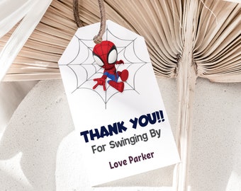 Spidey Thank You Tags Digital Printable Spider-man - Etsy Canada