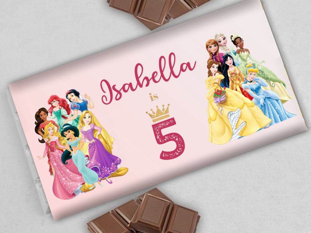 Princess Chocolate Label Princess Candy Bar Wrapper Princesses Birthday ...