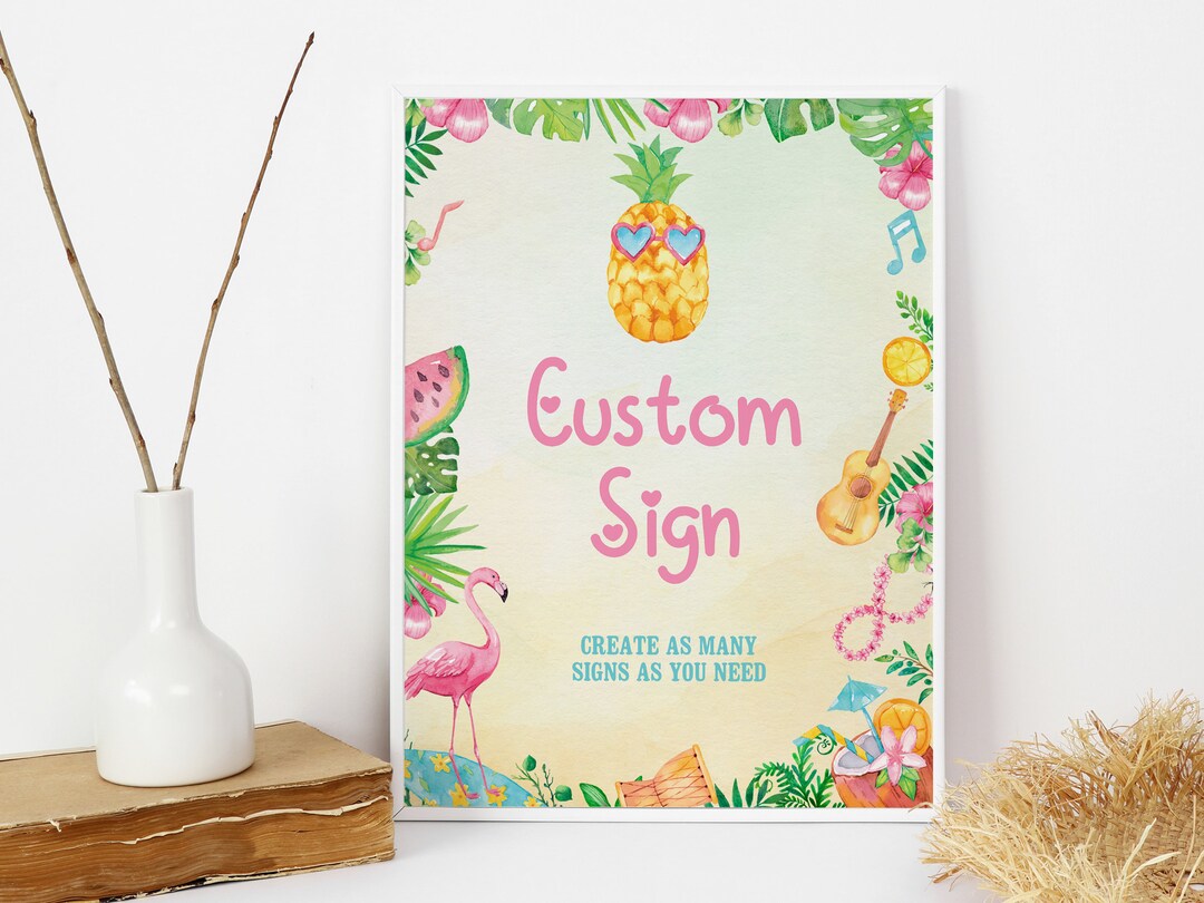 Luau Custom Sign Luau Party Signs Luau Birthday Sign Hawaiian Decor ...