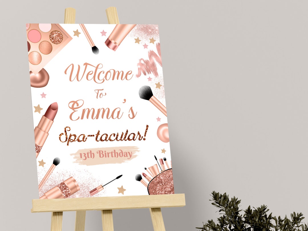 Spa Party Welcome Sign Pamper Party Welcome Sign Spa Birthday Party ...
