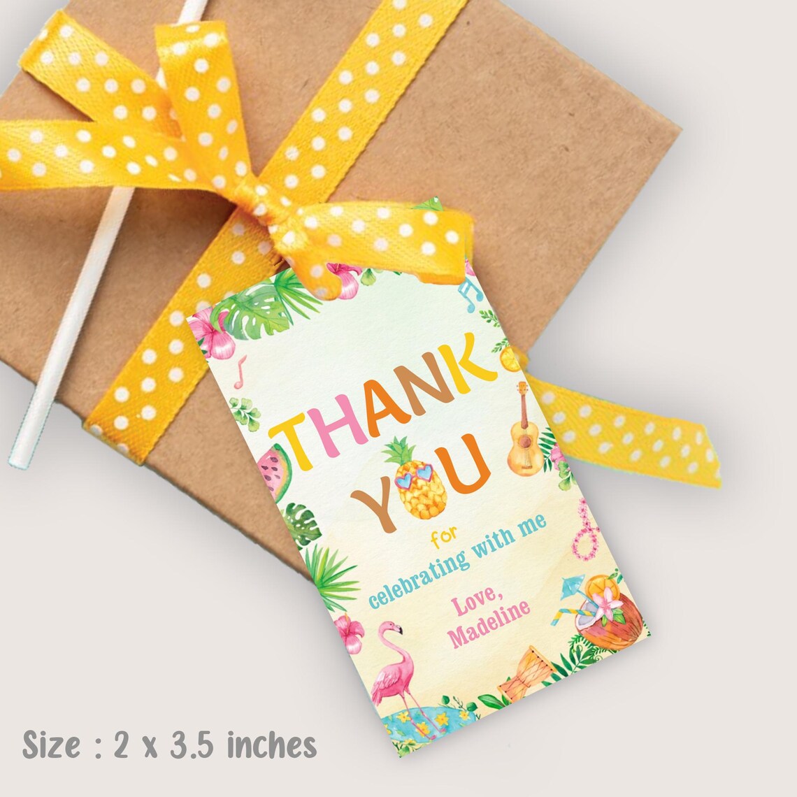 Luau Thank You Tags Hawaiian Party Favor Tags Aloha Gift Tags Tropical ...