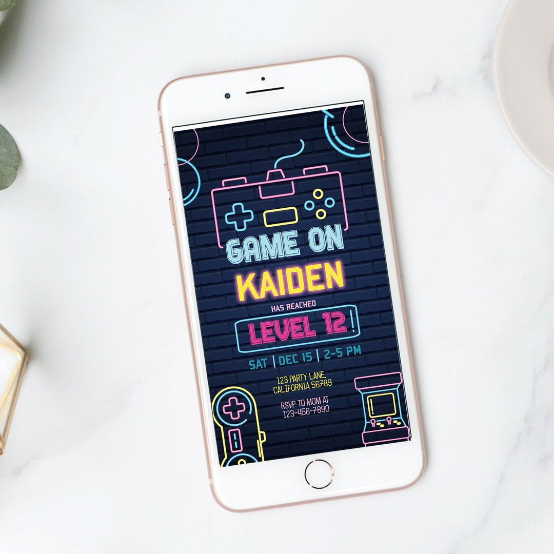 Video Game Electronic Invitation Gaming Truck Birthday Invitation ...