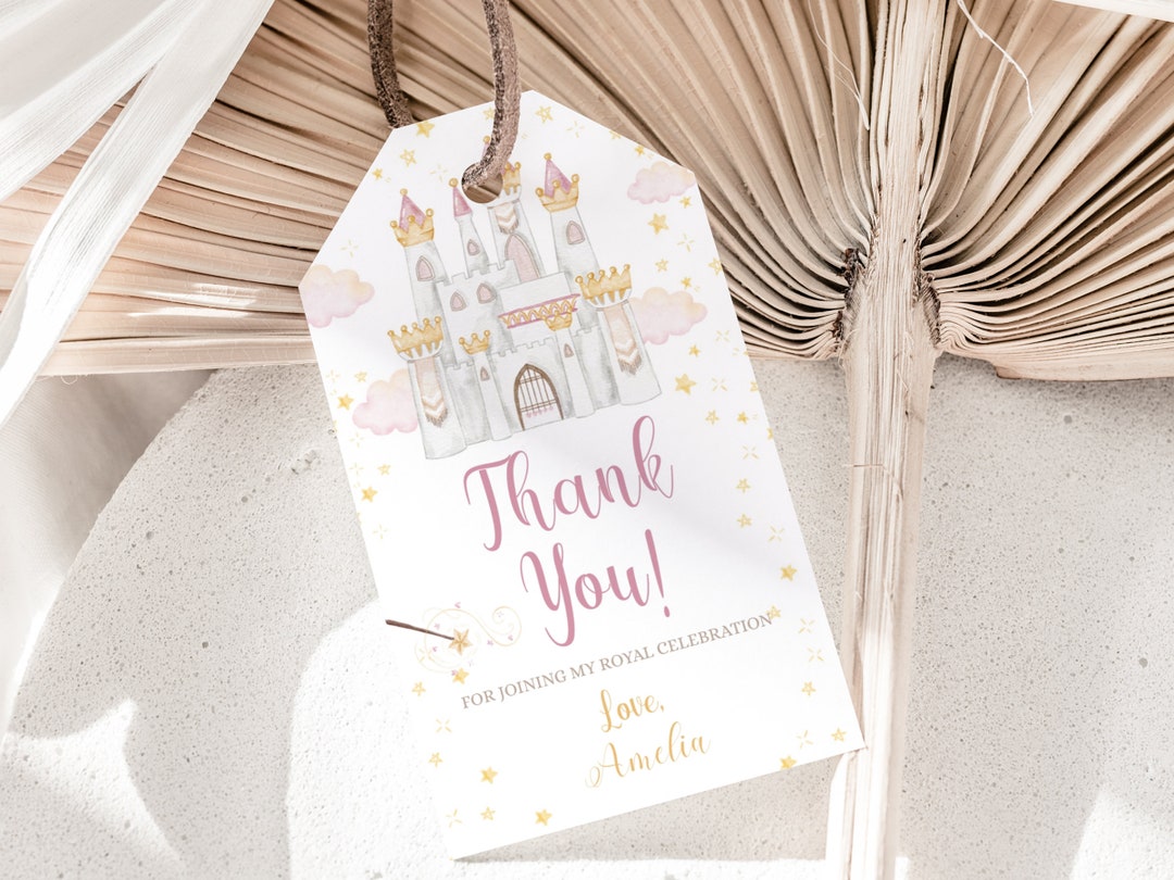 Princess Favor Tags Princess Birthday Party Thank You Tags Princess ...
