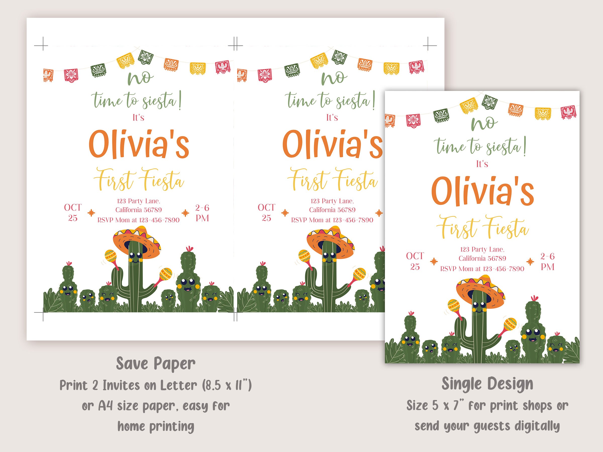 First Fiesta Birthday Invitation First Fiesta Invitation First - Etsy