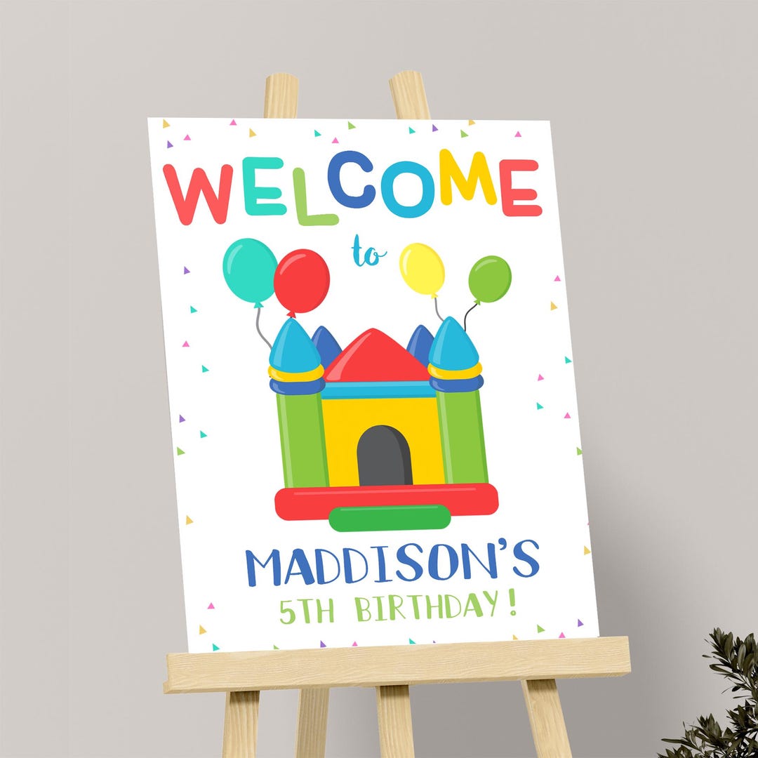 Bounce House Welcome Sign Bouncy Castle Birthday Sign Trampoline ...