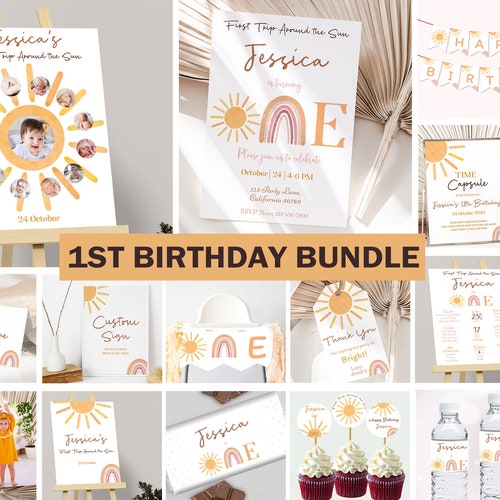 First Trip Around the Sun Bundle Sun Birthday Bundle Sun - Etsy